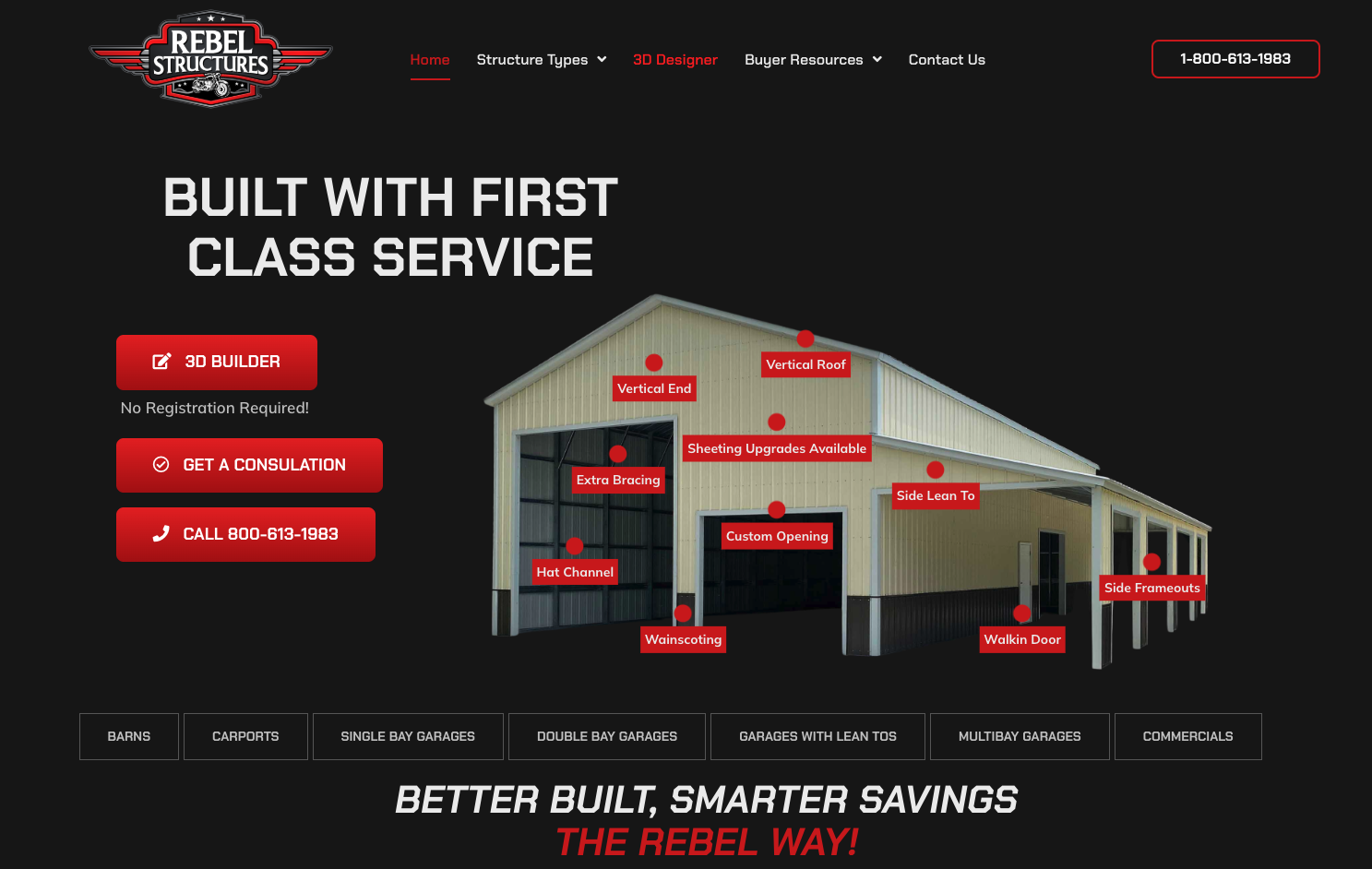 Rebel Structures - Over 20 years in Metal Building Sales, We offer Metal Garages, Barns and ...